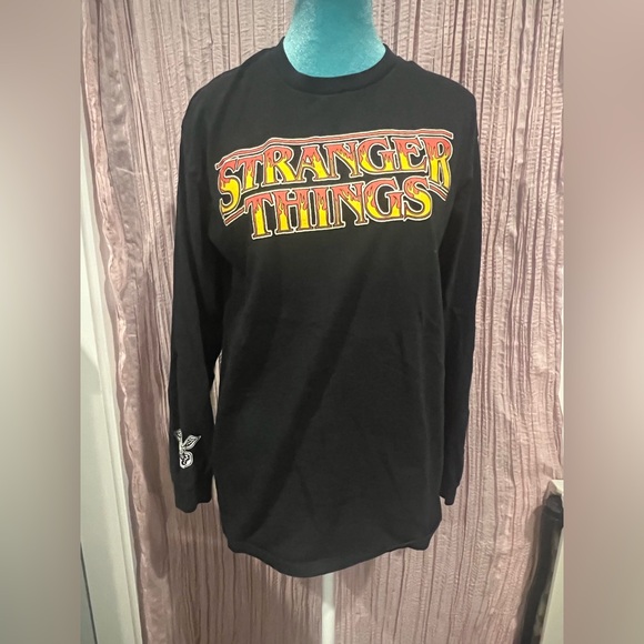 Tops | Stranger Things Graphic Black Tee | Poshmark